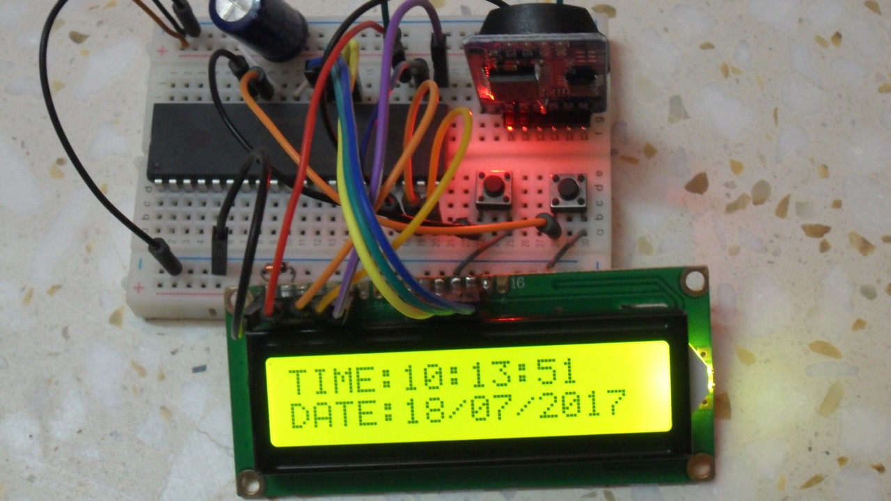 Real time clock/calendar using PIC16F887 and DS3231 - CCS C