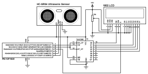 Distance meter using PIC12F1822 and HC-SR04 sensor - CCS C