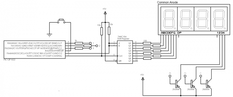 Interfacing 7 Segment Display With Pic12f1822 Using Ccs C Compiler 