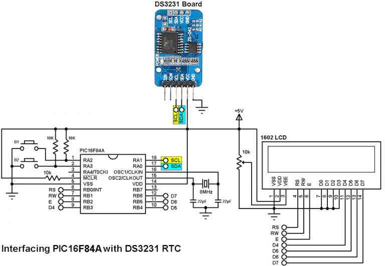 Interfacing PIC16F84 with DS3231 RTC - CCS C compiler
