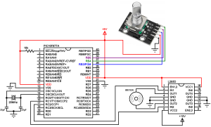 DC Motor Control using PIC16F877A and Rotary Encoder