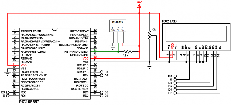Interfacing DS18B20 Sensor with PIC MCU - mikroC Projects
