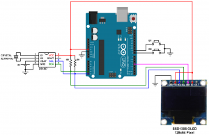 Arduino real time clock using DS1307 and SSD1306 OLED