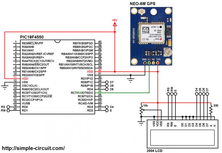 GPS Real time clock using PIC18F4550 and NEO-6M module