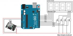 Arduino with rotary encoder and 7 segment display