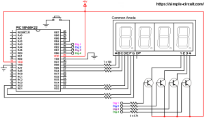 PIC18F46K22 with 74HC595 Shift Register and 7-Segment Display