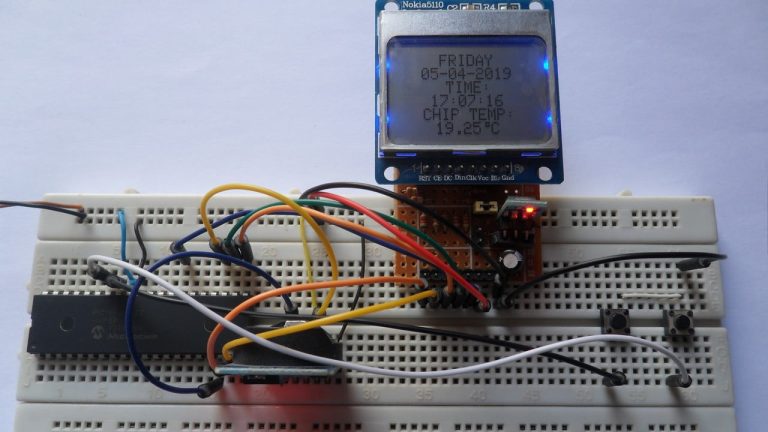 PIC MCU with DS3231 RTCC and Nokia 5110 LCD | mikroC Projects