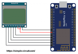 Interfacing ESP8266 NodeMCU with Nokia 5110 LCD