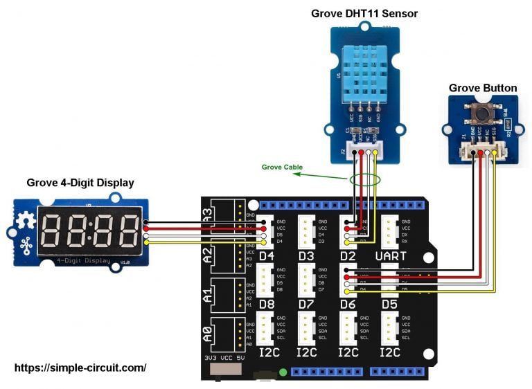 Arduino with Grove DHT11 Sensor and 4-Digit Display Arduino with Grove DHT11 Sensor and 4-Digit Display