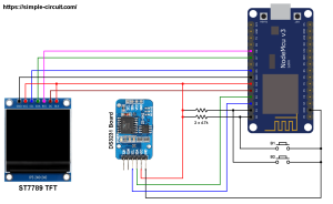 ESP8266 NodeMCU with ST7789 TFT and DS3231 RTC