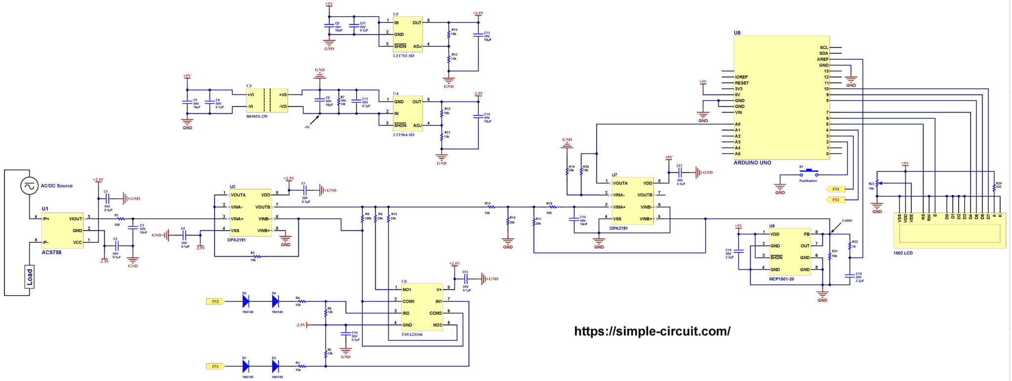 Measure AC & DC Currents with Arduino and ACS758 Sensor