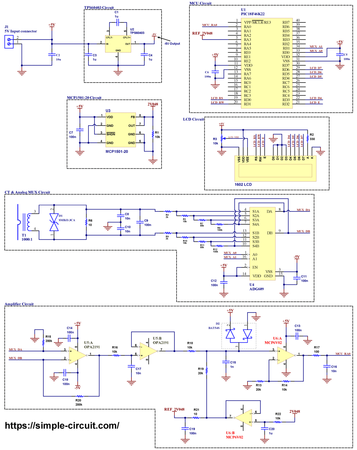 PIC18F46K22 MCU Based AC Current Measurement Project