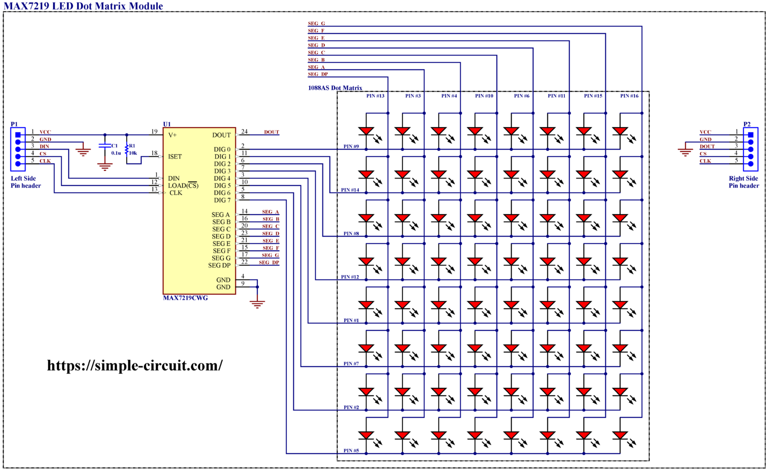 LEDs, LCDs & Display Modules Arduino And MAX7219 LED Dot Matrix Display ...